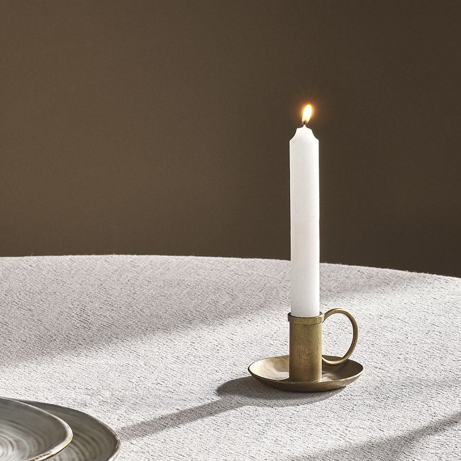 Rustic Soy Blend White Dinner Candle - Set of 2 - Nkuku
